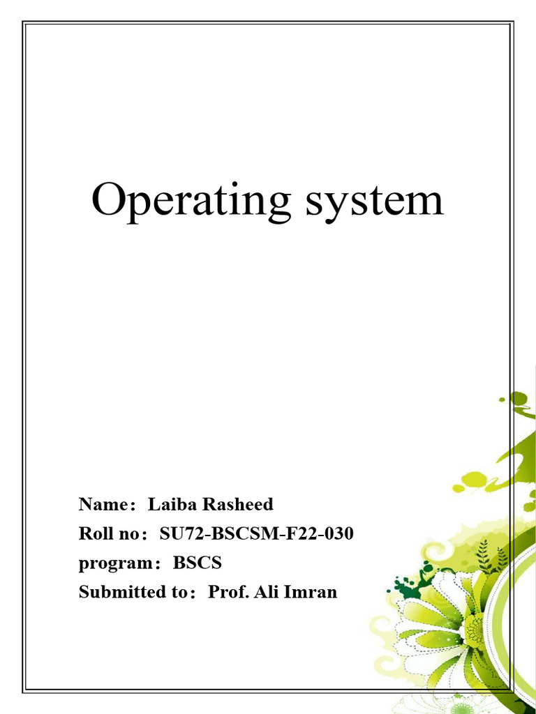 Operating System | PDF | Computer Hardware | Operating System Technology
