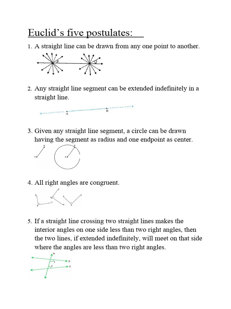 Euclids Postulates& Axioms | PDF | Line (Geometry) | Euclidean Geometry
