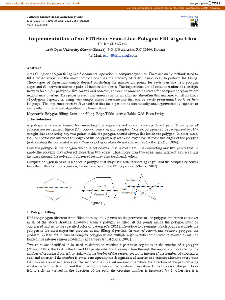 Implementation of An Efficient Scan-Line Polygon Fill Algorithm | PDF