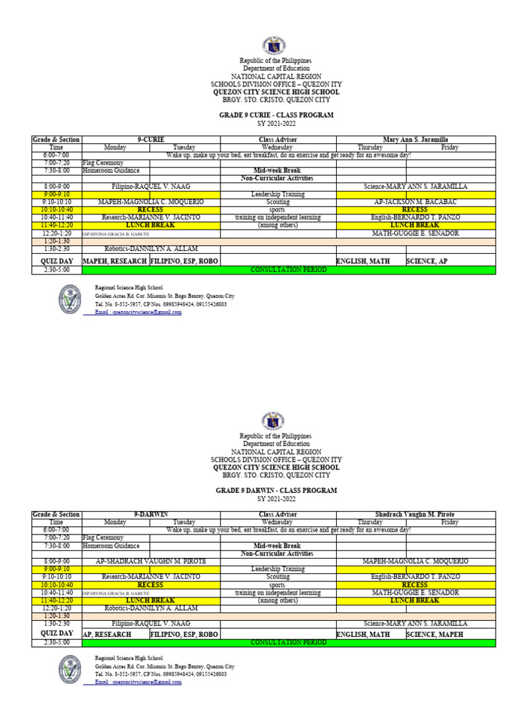 QC Science High School Grade 9 Program | PDF | School Types ...