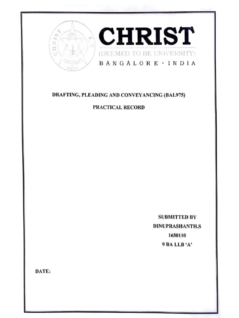 DPC Fair Record by Christ Law College Bengaluru | PDF