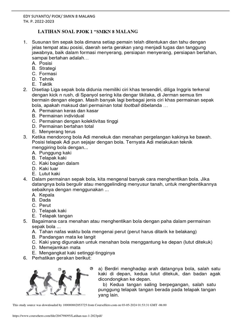 Latihan Uasx 1 2023 PDF | PDF