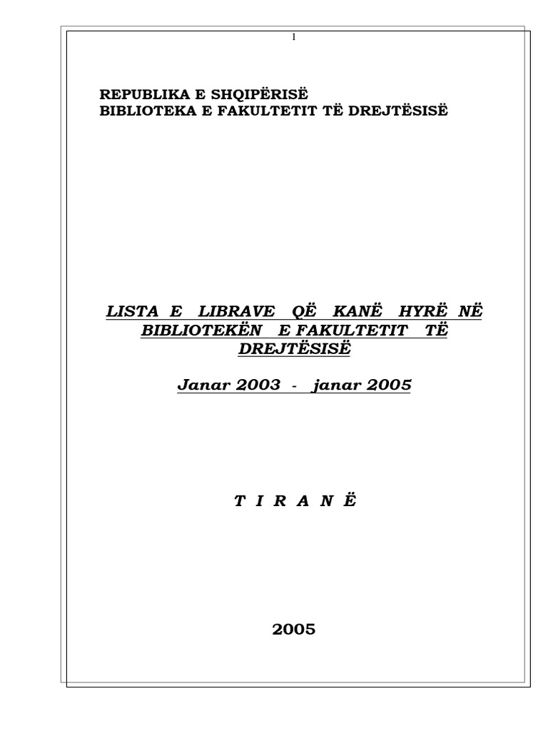LISTA E LIBRAVE Janar 2003 Janar 2005 | PDF