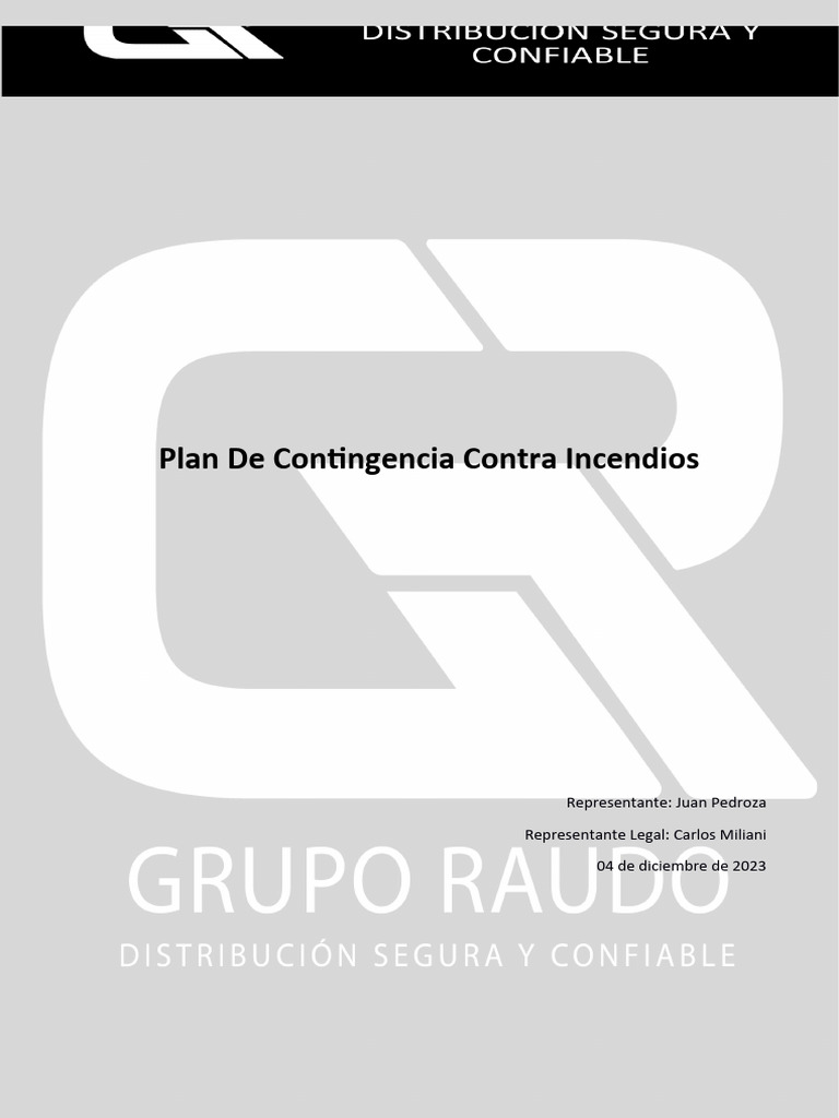 Plantilla de Plan de Contingencia Contra Incendios | PDF | Transporte | La seguridad