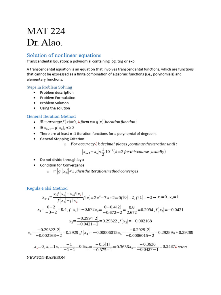 Mat 224 | PDF | Equations | Mathematical Analysis