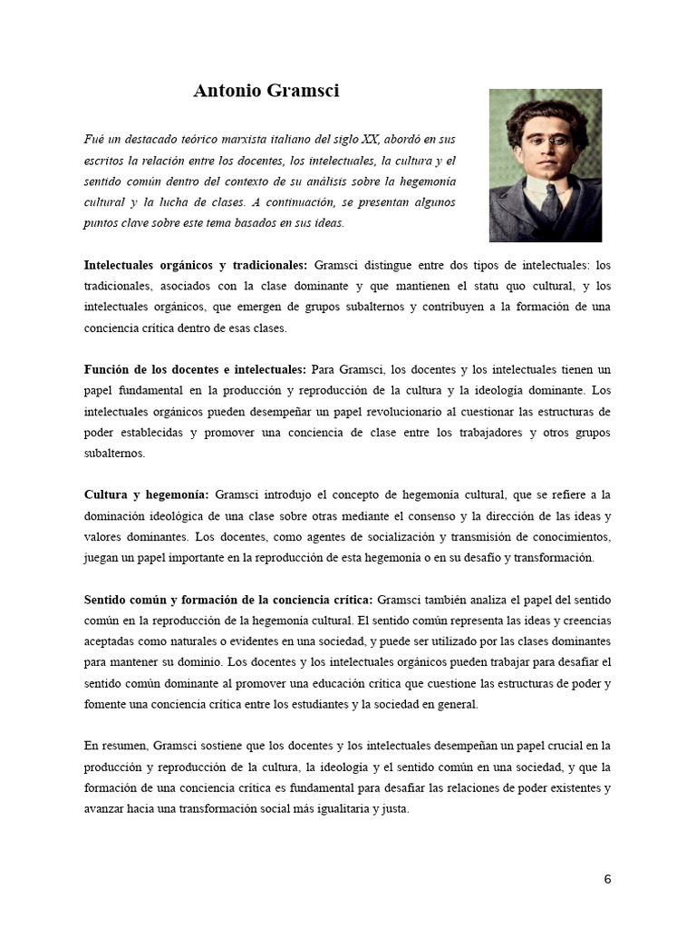 Gramsci | PDF | Educación en artes liberales | Ideologías
