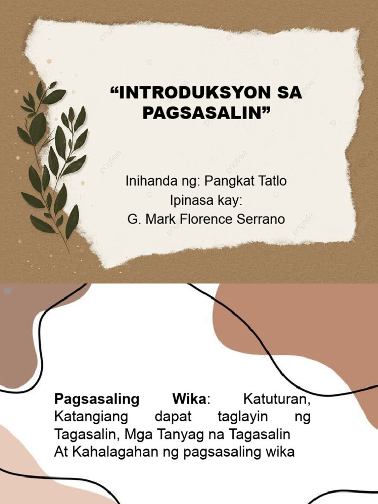 Pagsasaling Wika | PDF