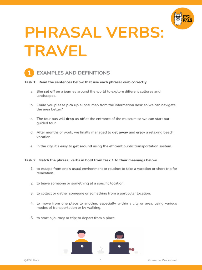 Travel Phrasal Verbs Guide | PDF | Grammatical Tense | Linguistics
