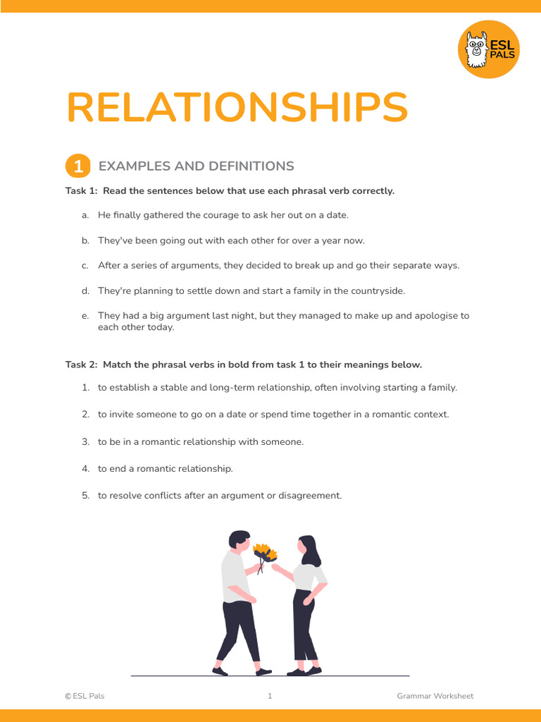 (SV) Phrasal Verbs - Relationships | PDF | Grammatical Tense