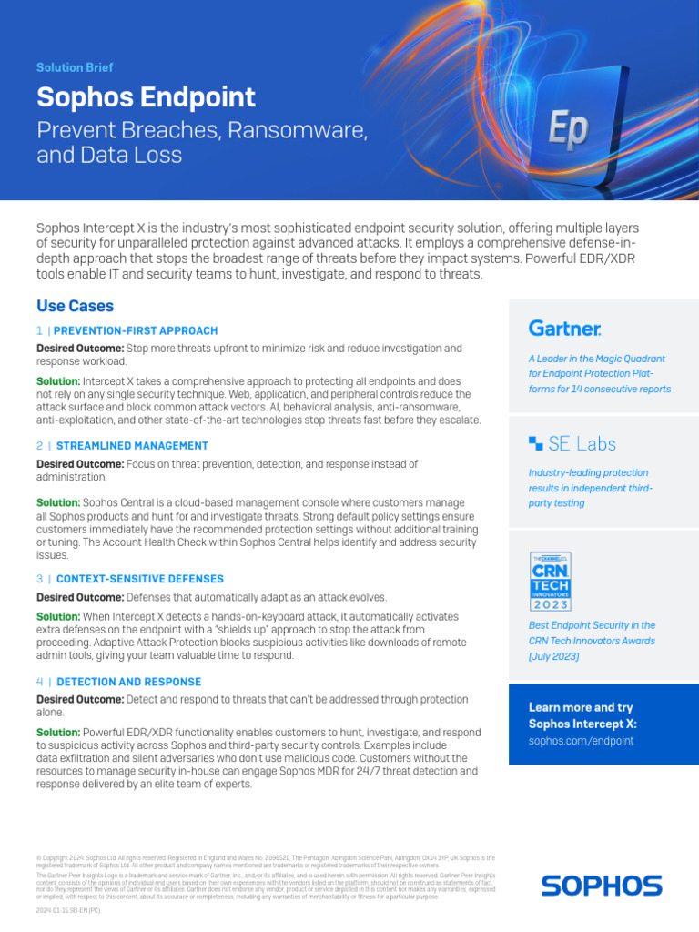 Sophos Endpoint SB | PDF | Security | Computer Security