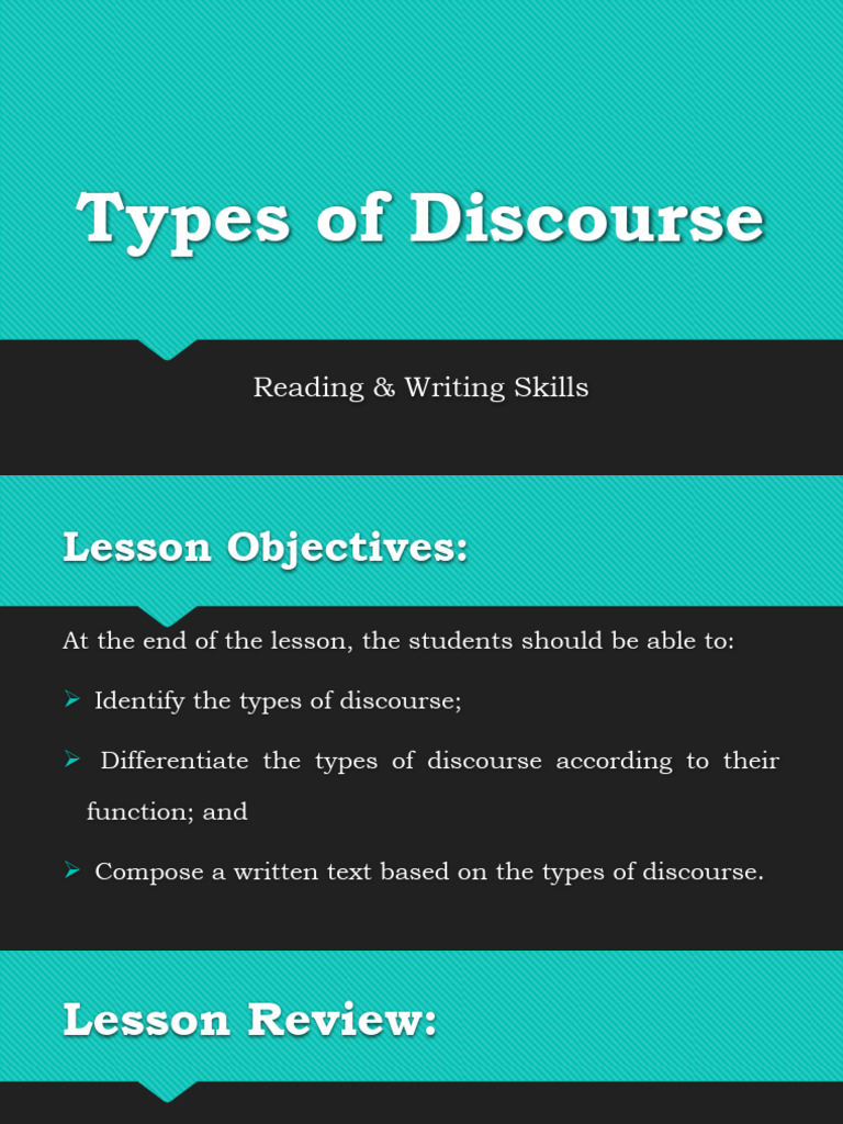 Types of Discourse Week 1.1 | PDF | Cognition