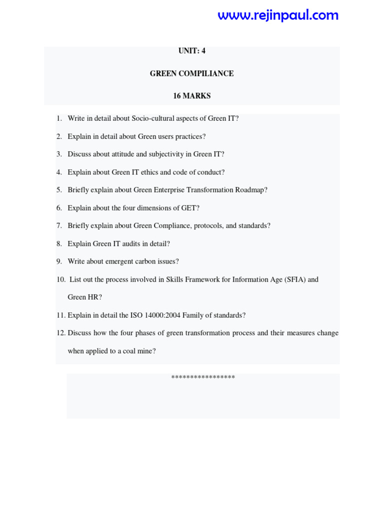 Cs8078-Green Computing-195874937-Cs8078 Gc All Units Merged | PDF | Energy Conservation | Data ...