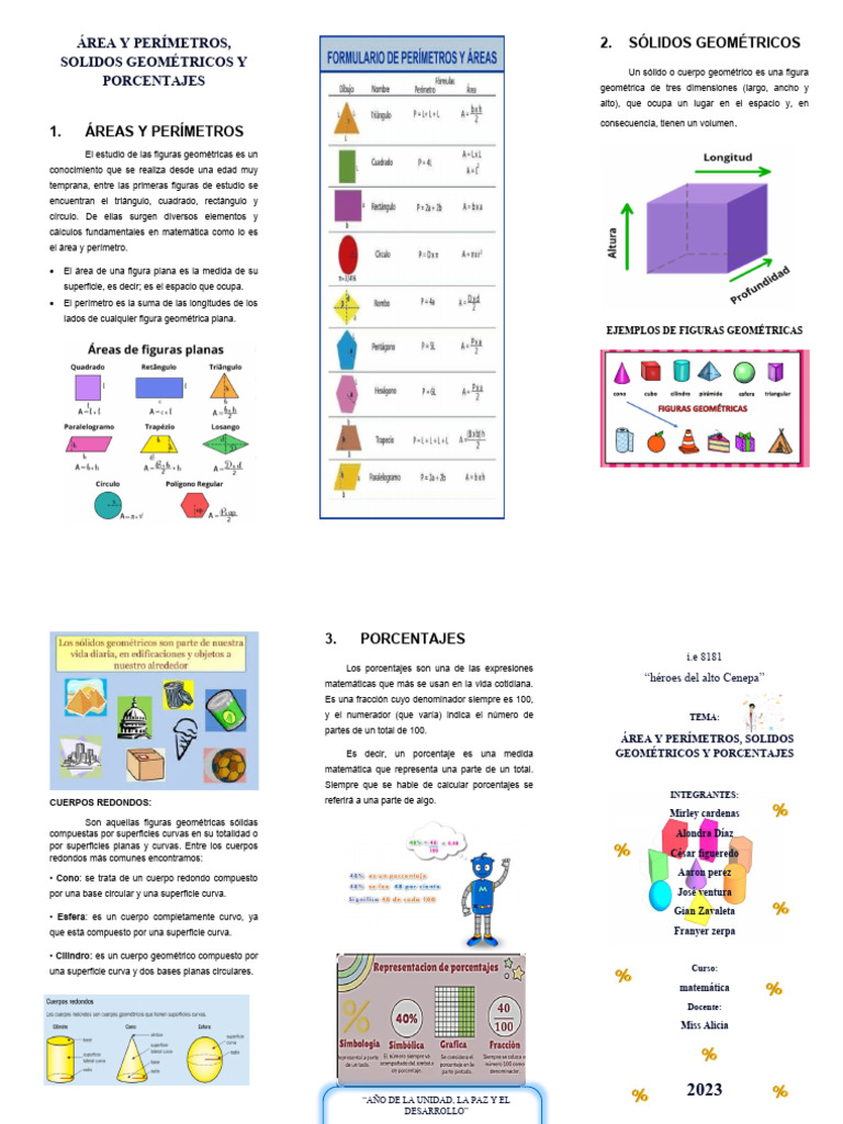 Triptico de Matematica | PDF | Geometría | Curva