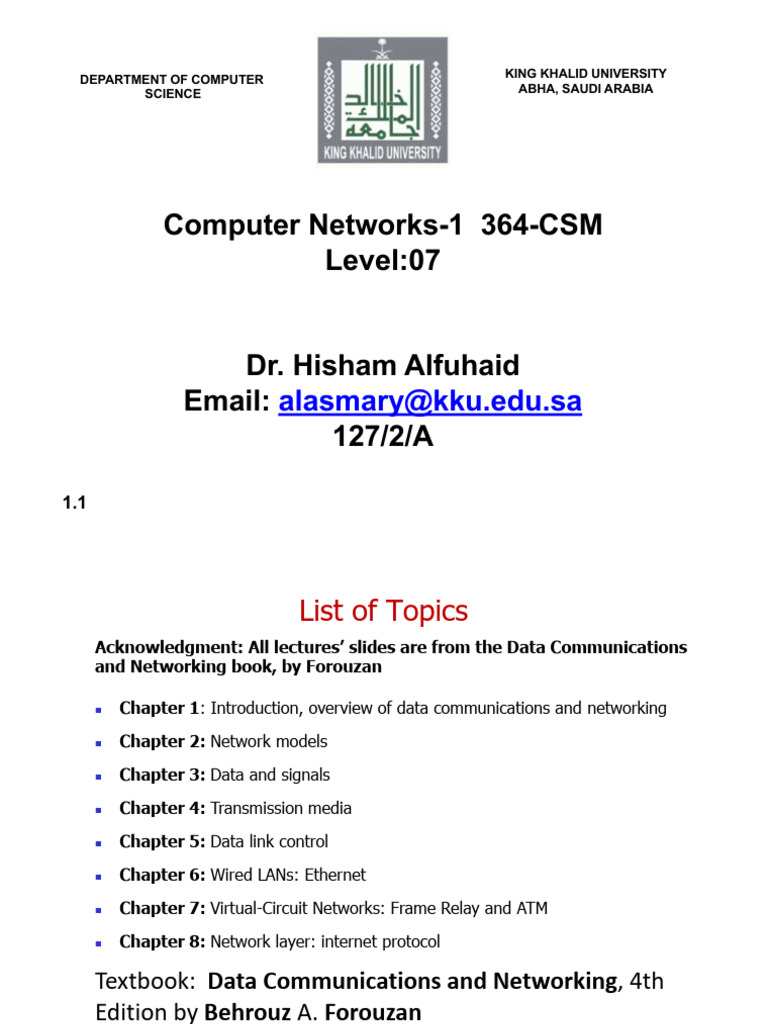 Chapter 1-S22 | PDF | Network Topology | Computer Network