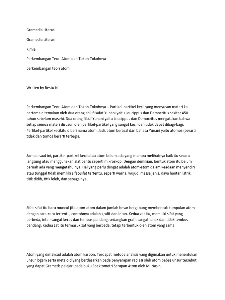 Makalah Atom | PDF | Sains & Matematika | Filsafat