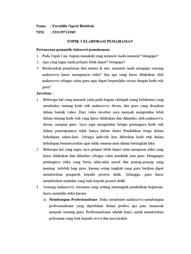 T1 Elaborasi Pemahaman | PDF