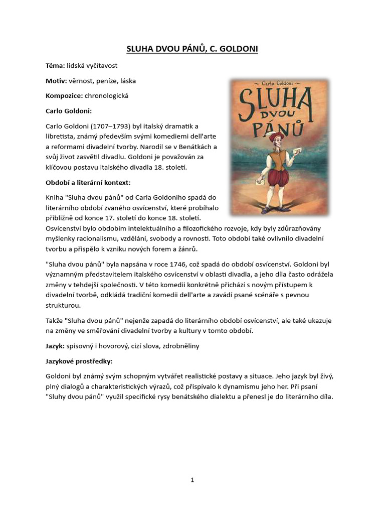 Sluha Dvou Panu | PDF