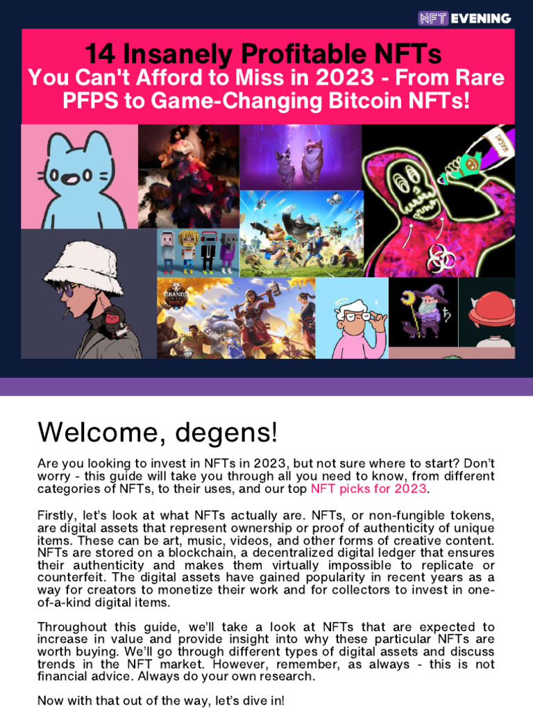 14 Insanely Profitable NFTs | PDF