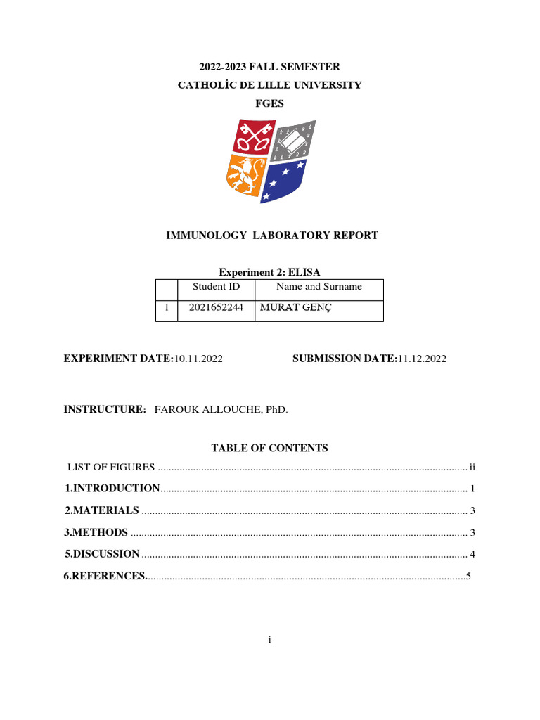 Immunologhy Lab Report 2 - MURAT GENÇ-2021652244 | PDF | Clinical ...