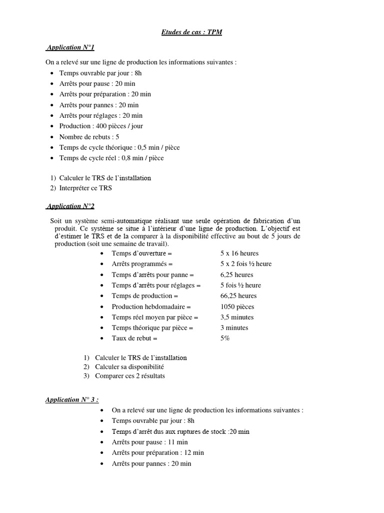 TD CHP 2 TPM | PDF | Technologie et ingénierie