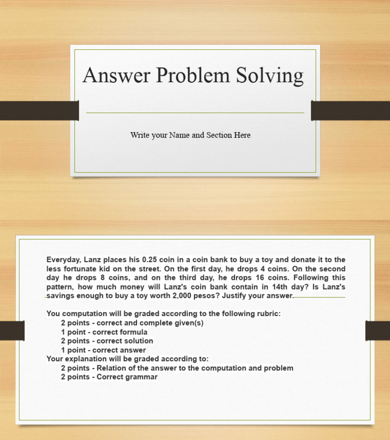 Answer For Problem Solving Quiz 2 | PDF Answer For Problem Solving Quiz 2 | PDF