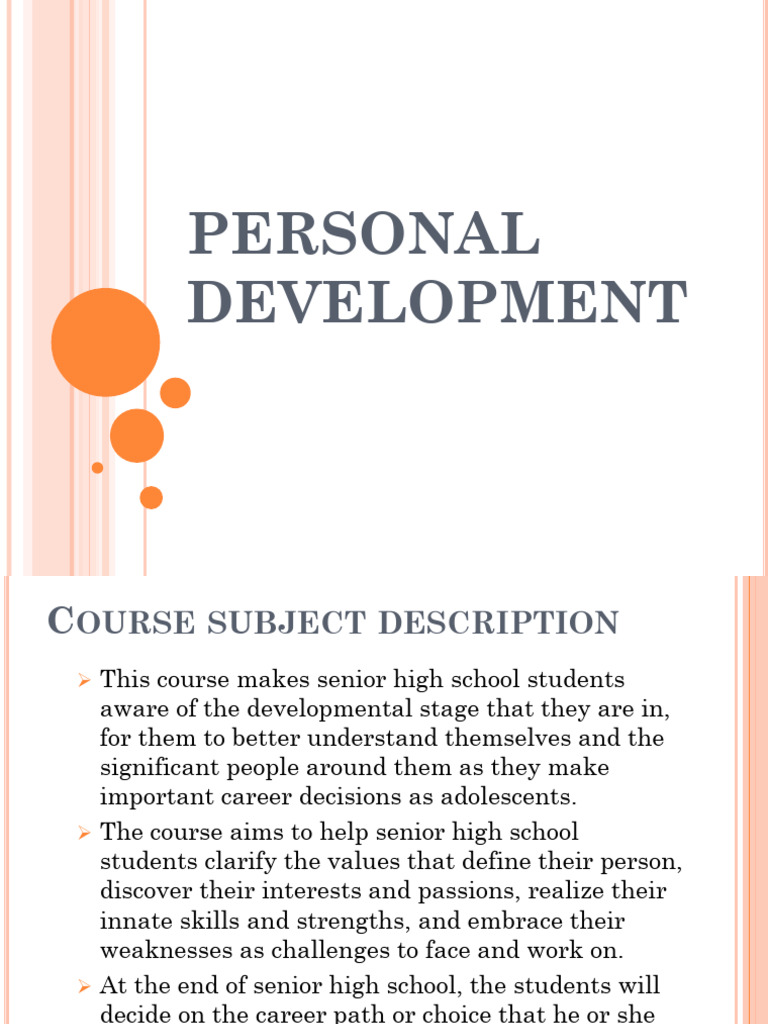 Perdev - Week 1 - Intro To Personal Devt | PDF