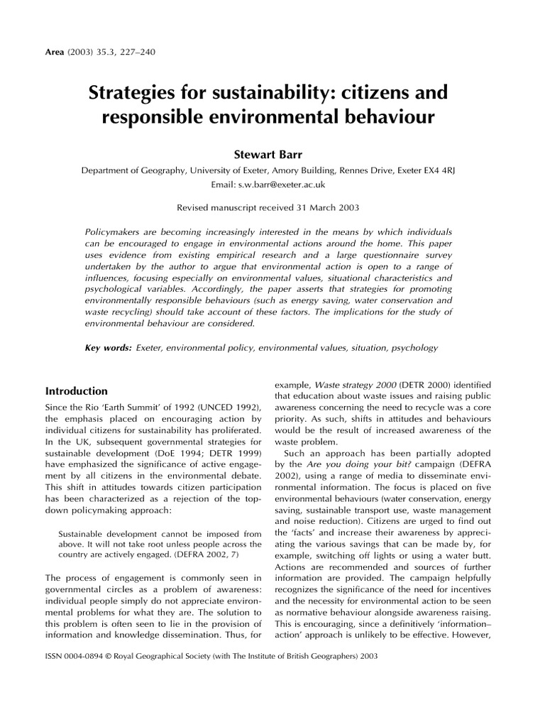 6 Strategies For Sustainability | PDF | Behavior | Recycling