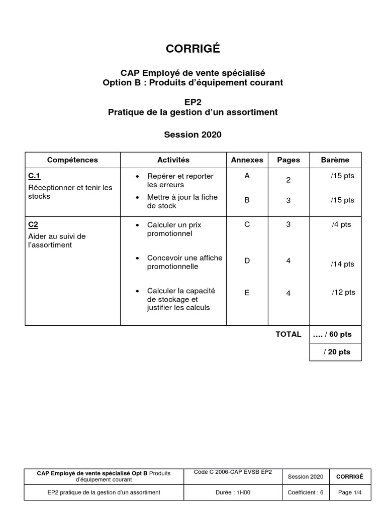 EP2 - Corrigé | PDF