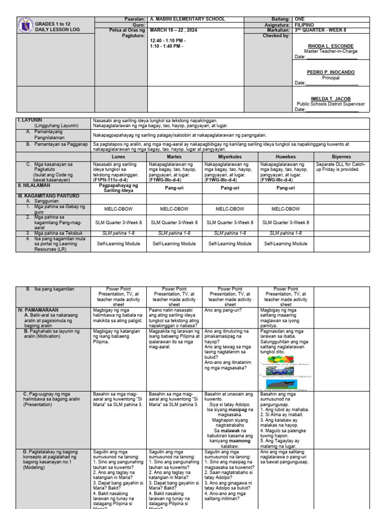 Q3 W8 Filipino | PDF