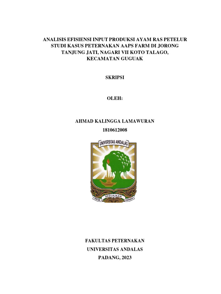 Efisiensi Produksi Ayam Ras Petelur | PDF