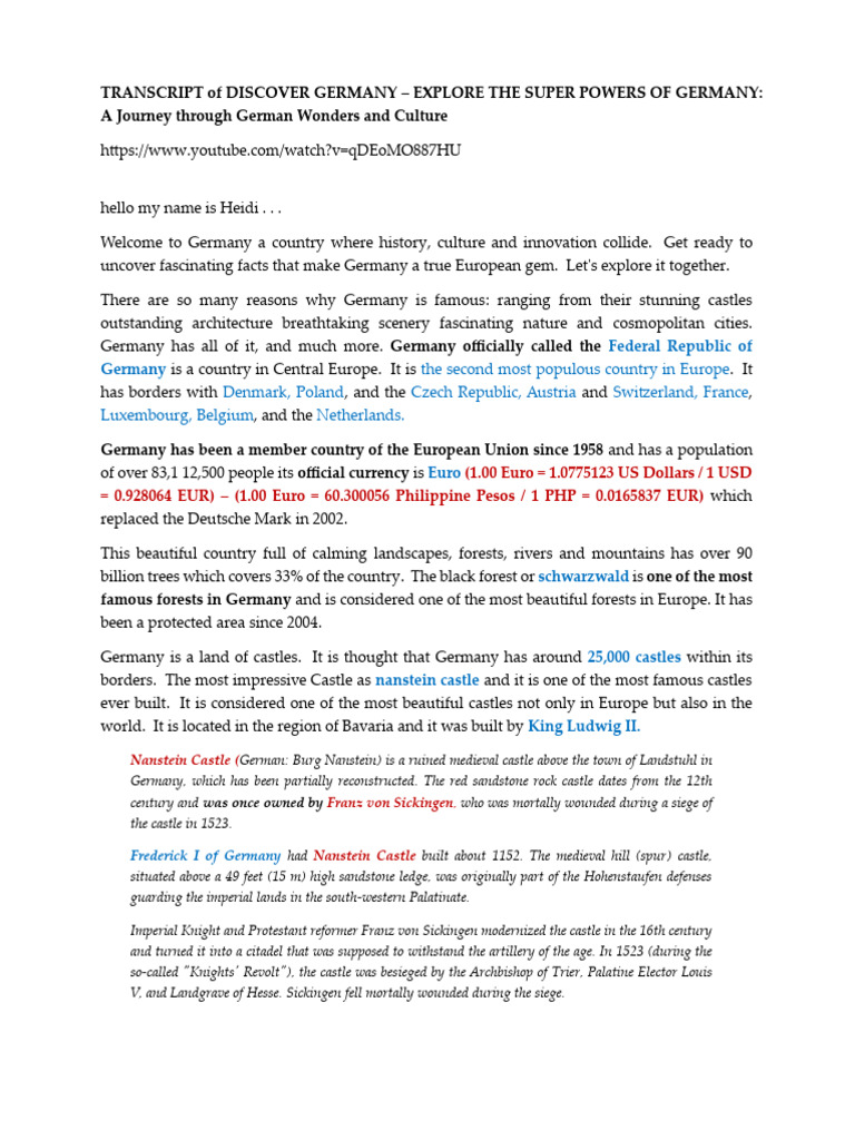 FINAL COPY - TRANSCRIPT of DISCOVER GERMANY - EXPLORE THE SUPER POWERS ...