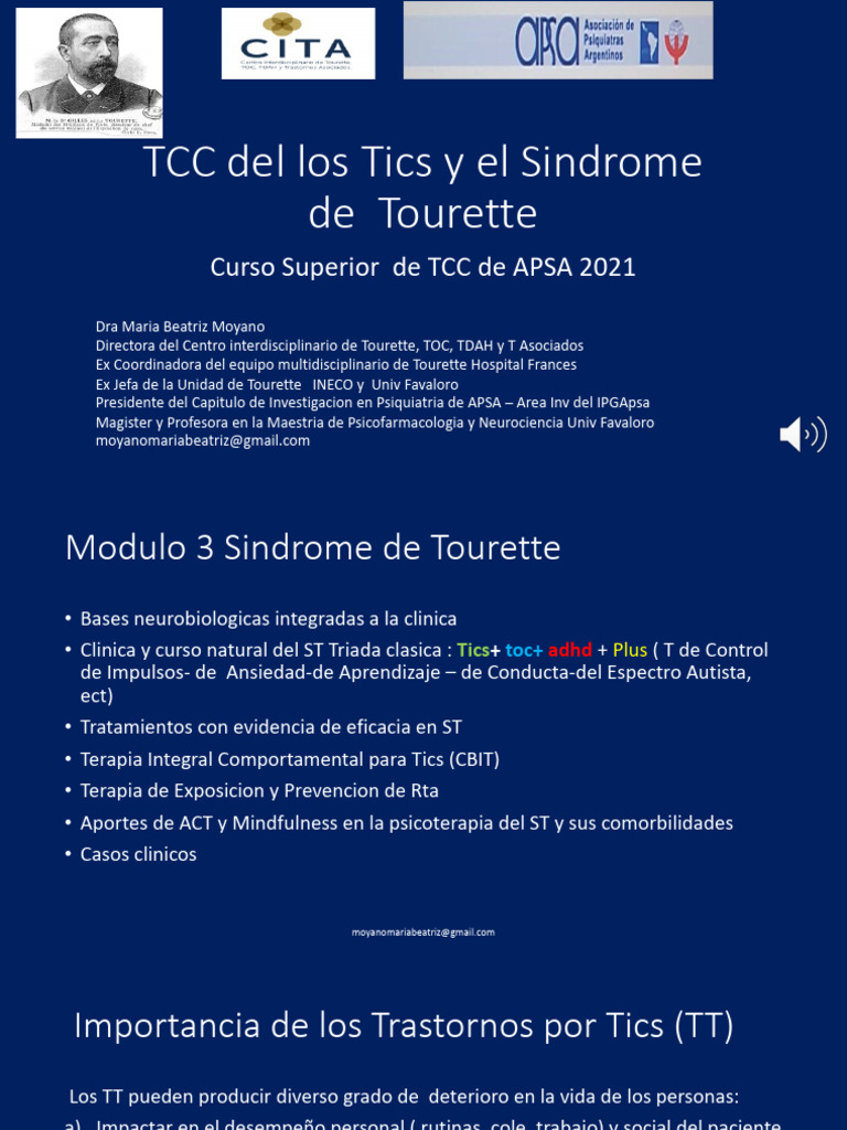 Tourette Curso Superior APSA 2021 | PDF | Síndrome de Tourette | Medicina CLINICA