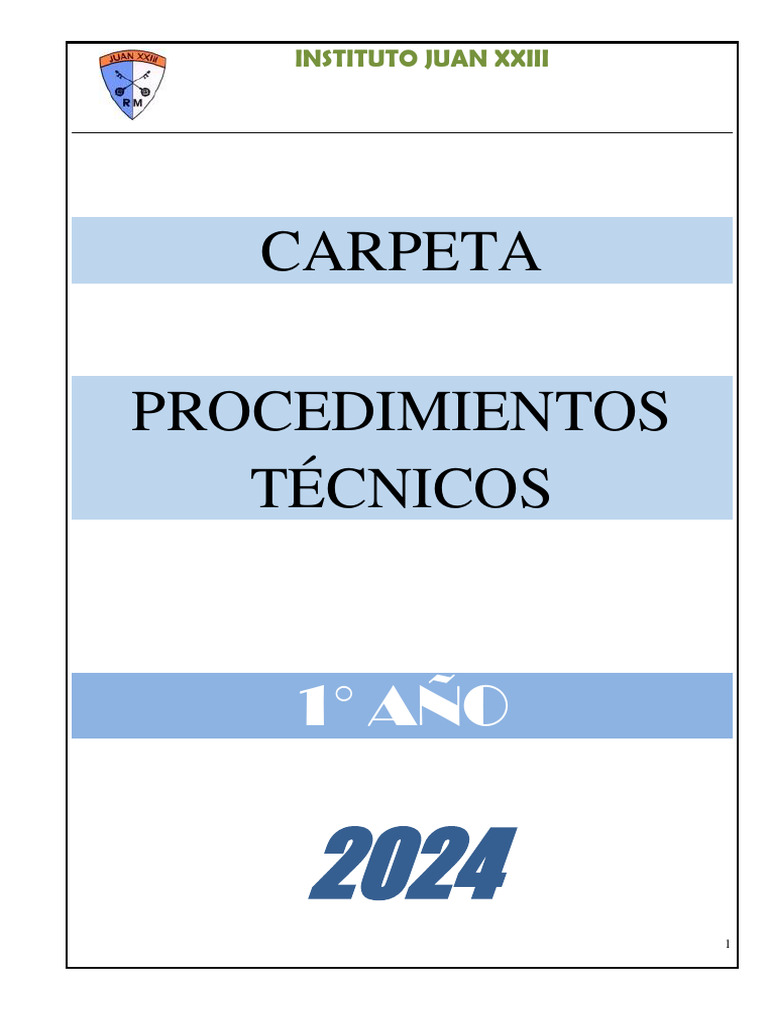 Procedimientos Técnicos 1° - 2024 | PDF | Madera | Martillo