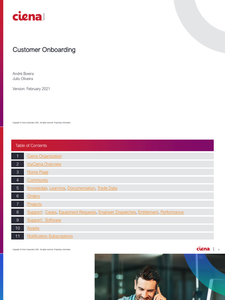 Ciena - Customer Onboarding User Guide Feb 2021 - EN Blank | PDF Ciena - Customer Onboarding User Guide Feb 2021 - EN Blank | PDF