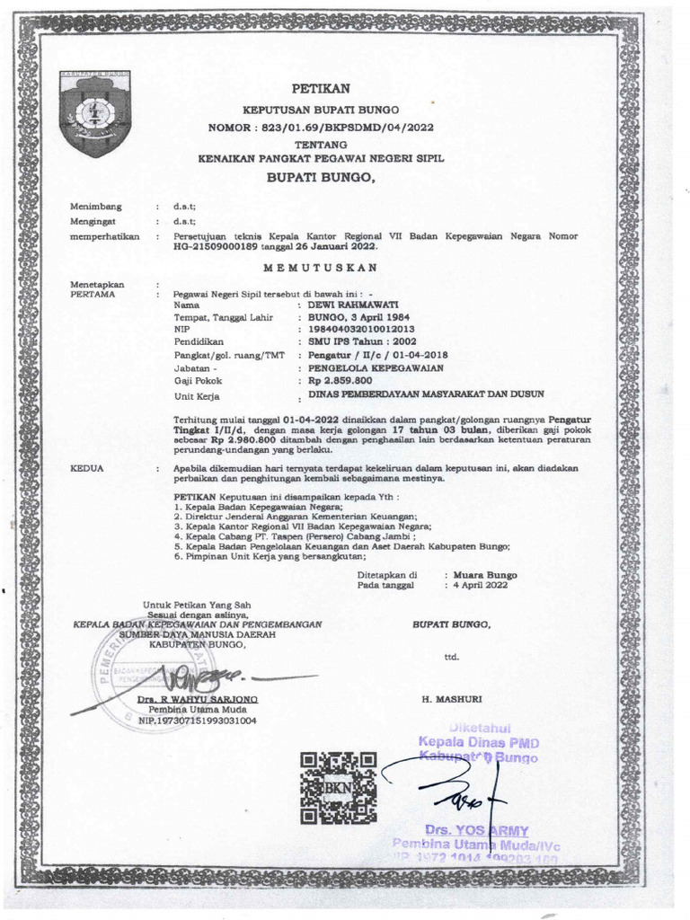 SK Pangkat Terakhir | PDF