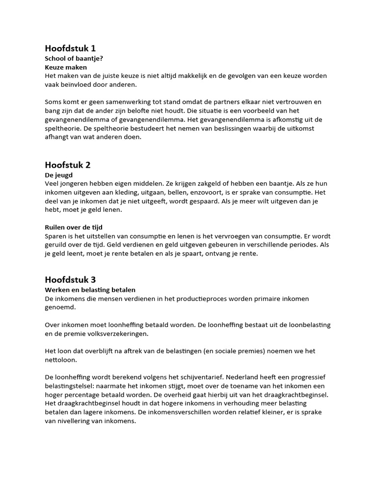 Hoofdstuk 1: School of Baantje? Keuze Maken | PDF