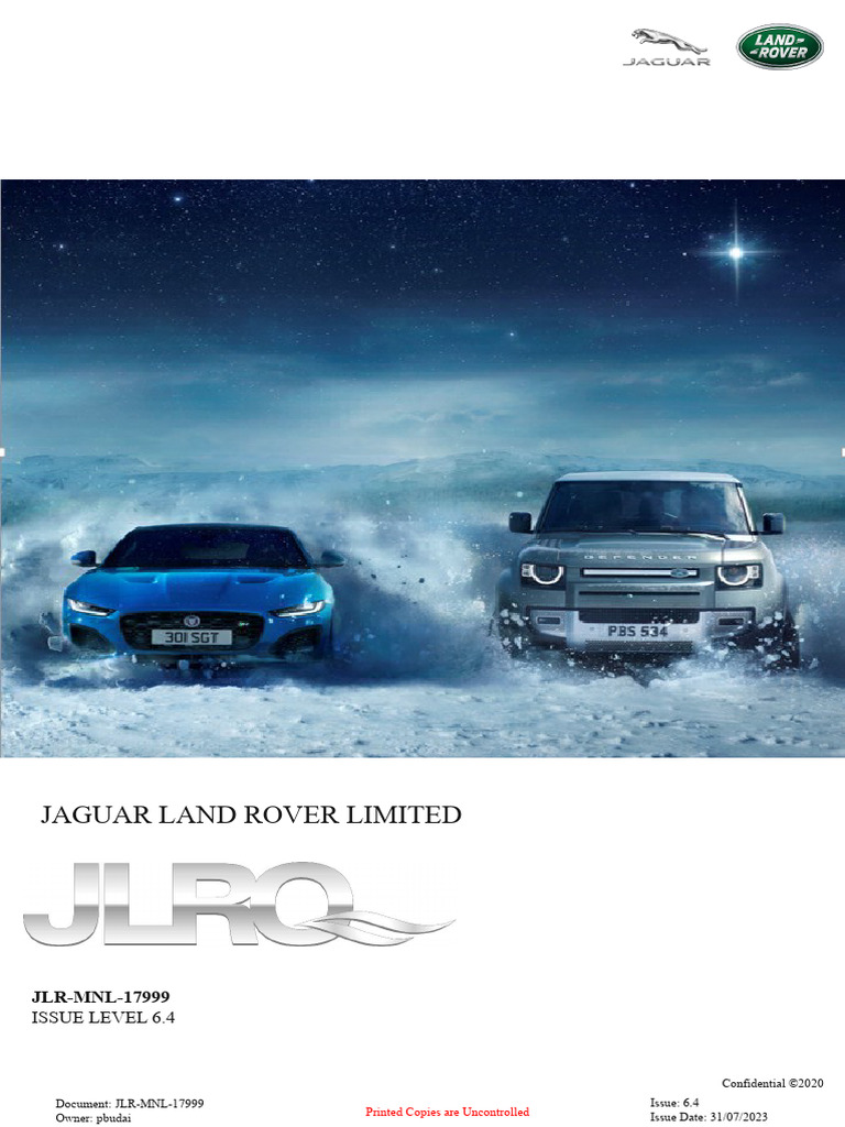 JLR-MNL-17999-JLRQ Manual v6.4 | PDF | Supply Chain | Performance Indicator