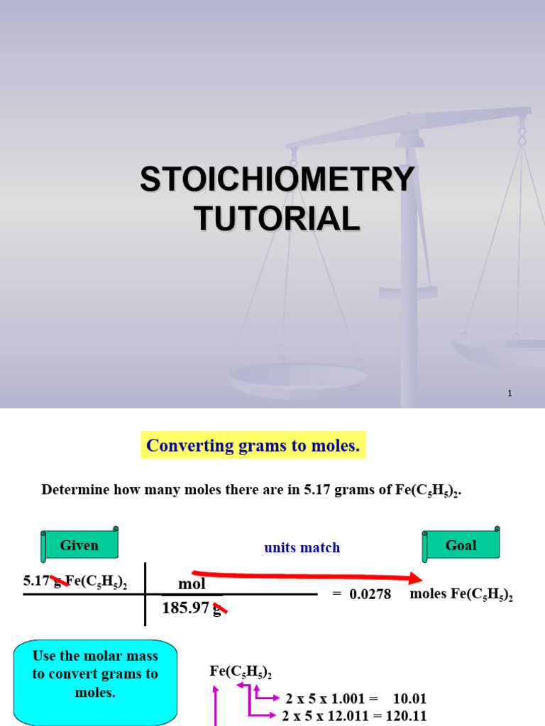 Stoichiometry and Solution Stoichiometry Tutorial | PDF | Science & Mathematics