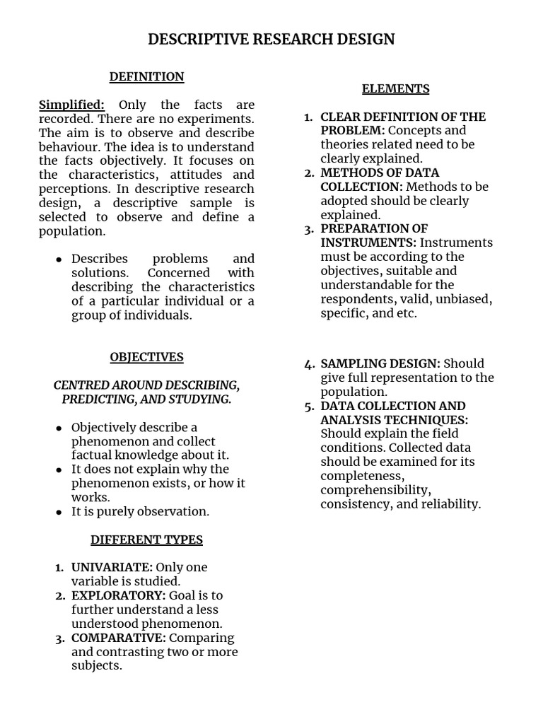 Understanding Descriptive Research Design | PDF | Quantitative Research ...