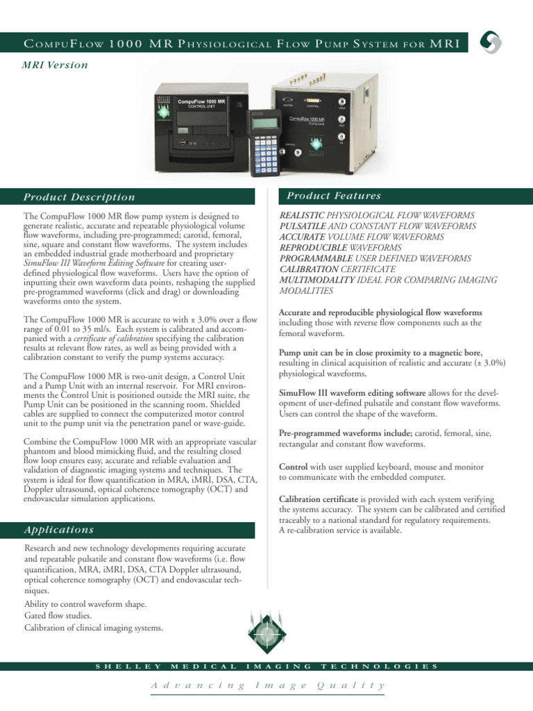 CompuFlow 1000 MR LR | PDF | Computer Monitor | Interventional Radiology