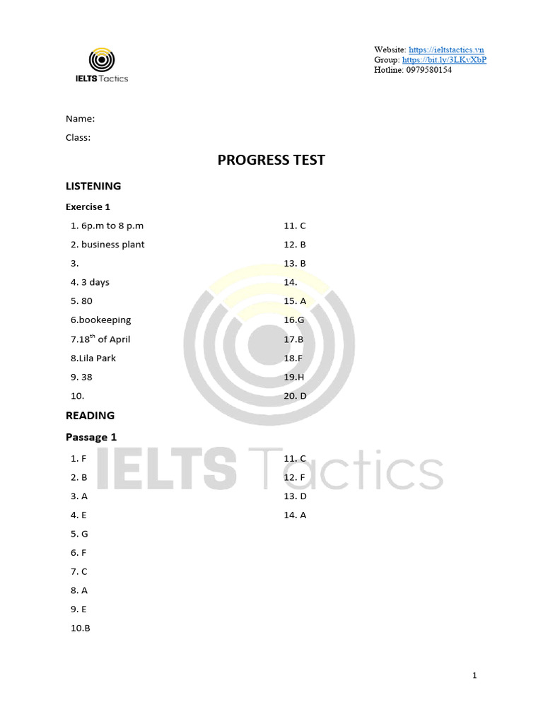Answer Sheet Test 1 - Foundation | PDF | Social Media | Popular Culture ...