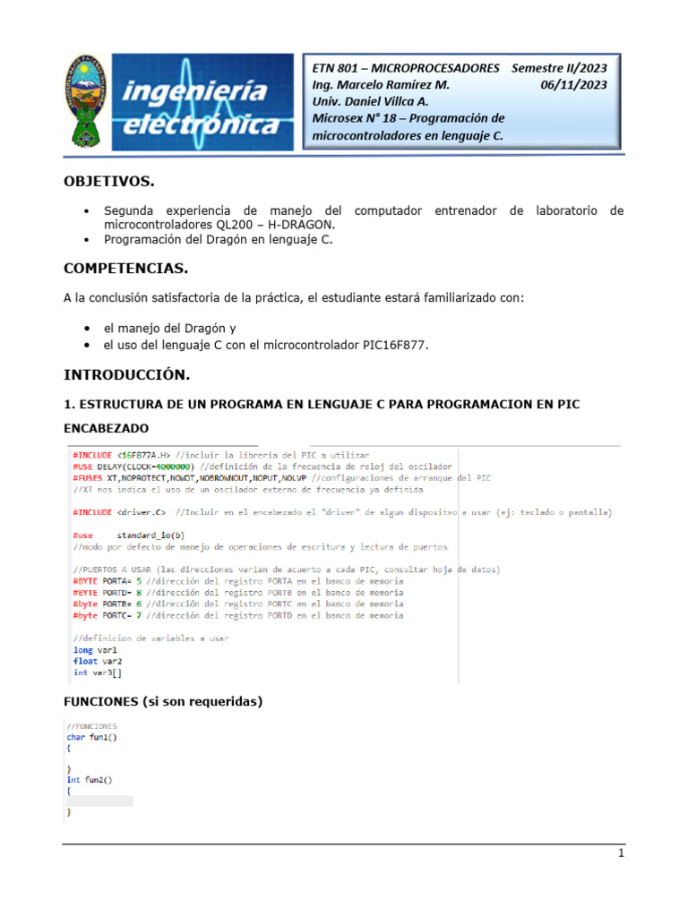 Microsex 18 Ii 23 Programación De Microcontroladores Lenguaje C Descargar Gratis Pdf C
