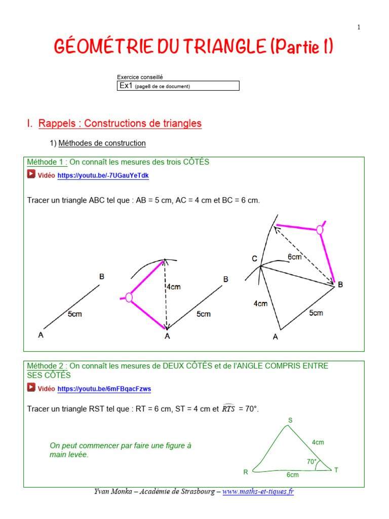 16triangles Regles | PDF | Triangle | Géométrie euclidienne