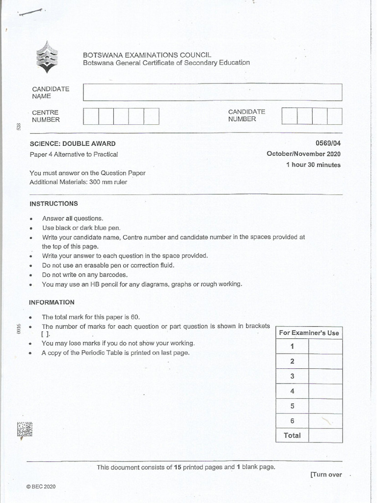 Bgcse Sda Paper 4 2020 | PDF