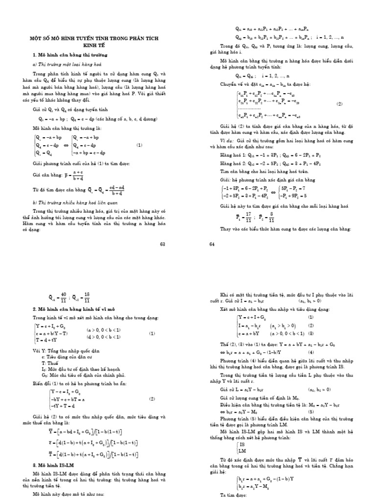 Bai Tap C3 - Mot So Mo Hinh Toan Kinh Te | PDF