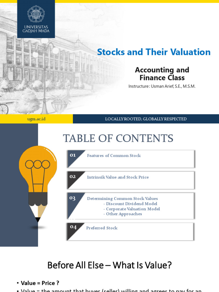 Lecturer Notes Stocks and Their Valuation PDF | PDF | Stocks ...