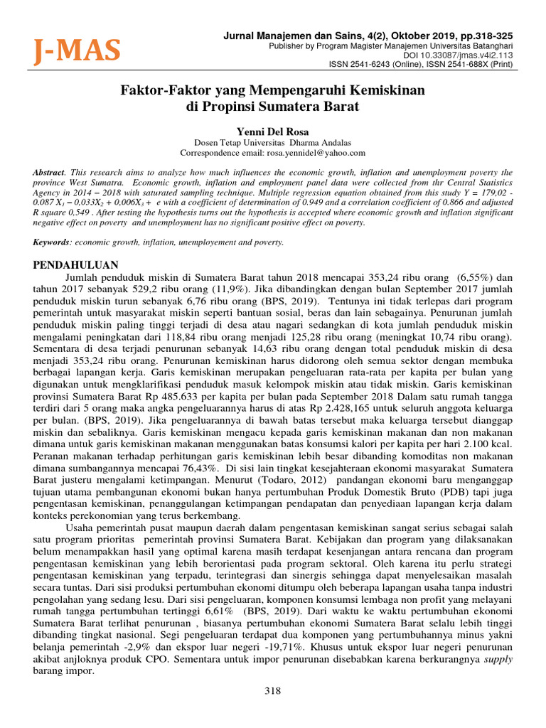 Faktor-Faktor Yang Mempengaruhi Kemiskinan Di Prop | PDF