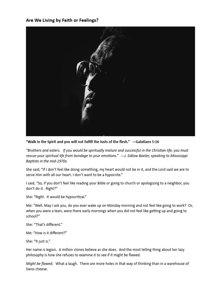 Living by Faith, Not Feelings | PDF | Jesus | Paul The Apostle