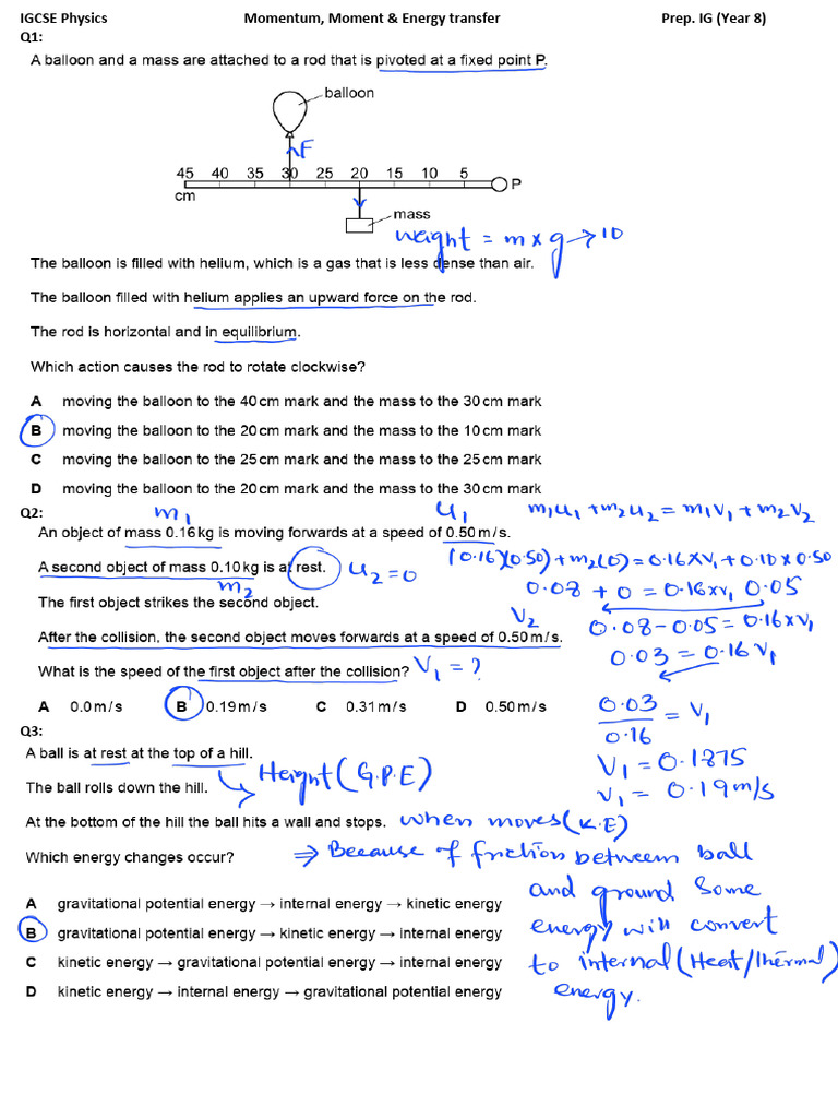 IGCSE Physics: Momentum & Energy Guide | PDF | Science & Mathematics ...