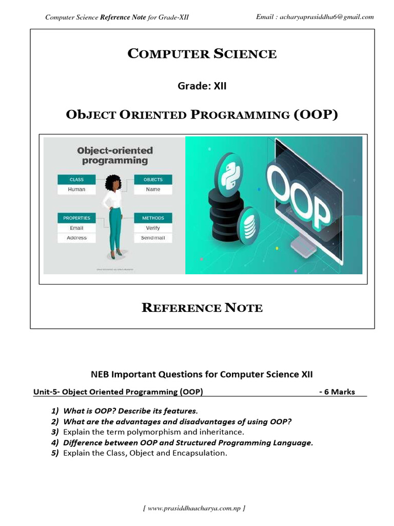 Object Oriented Programming Theory Pdf Object Oriented Programming Method Computer 5411